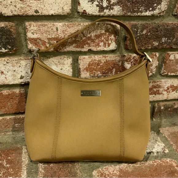 Coach | Bags | Coach Neoprene Tan Handbag | Poshmark